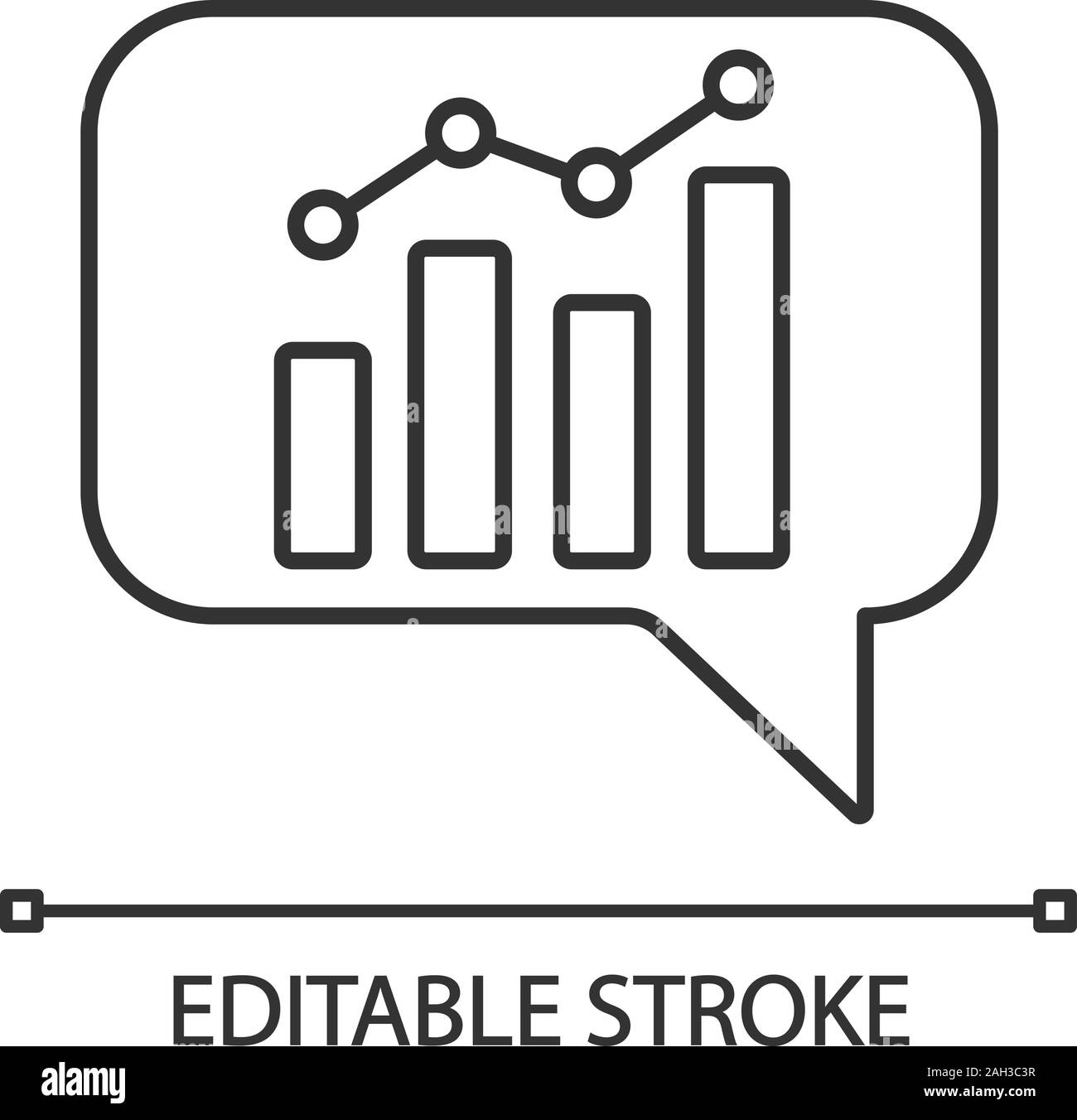 Chatbot Graph Linear Icon Thin Line Illustration Chat Bot Diagram And