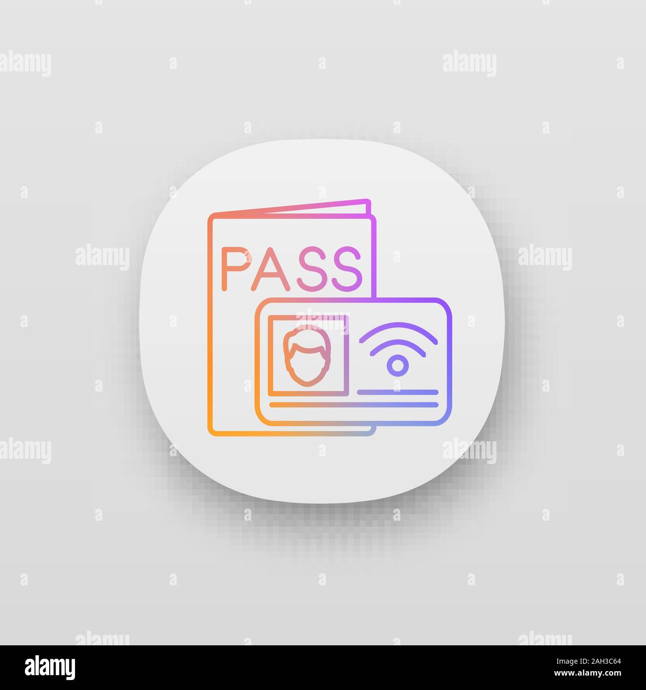 NFC identification system app icon. Near field communication. NFC ID ...