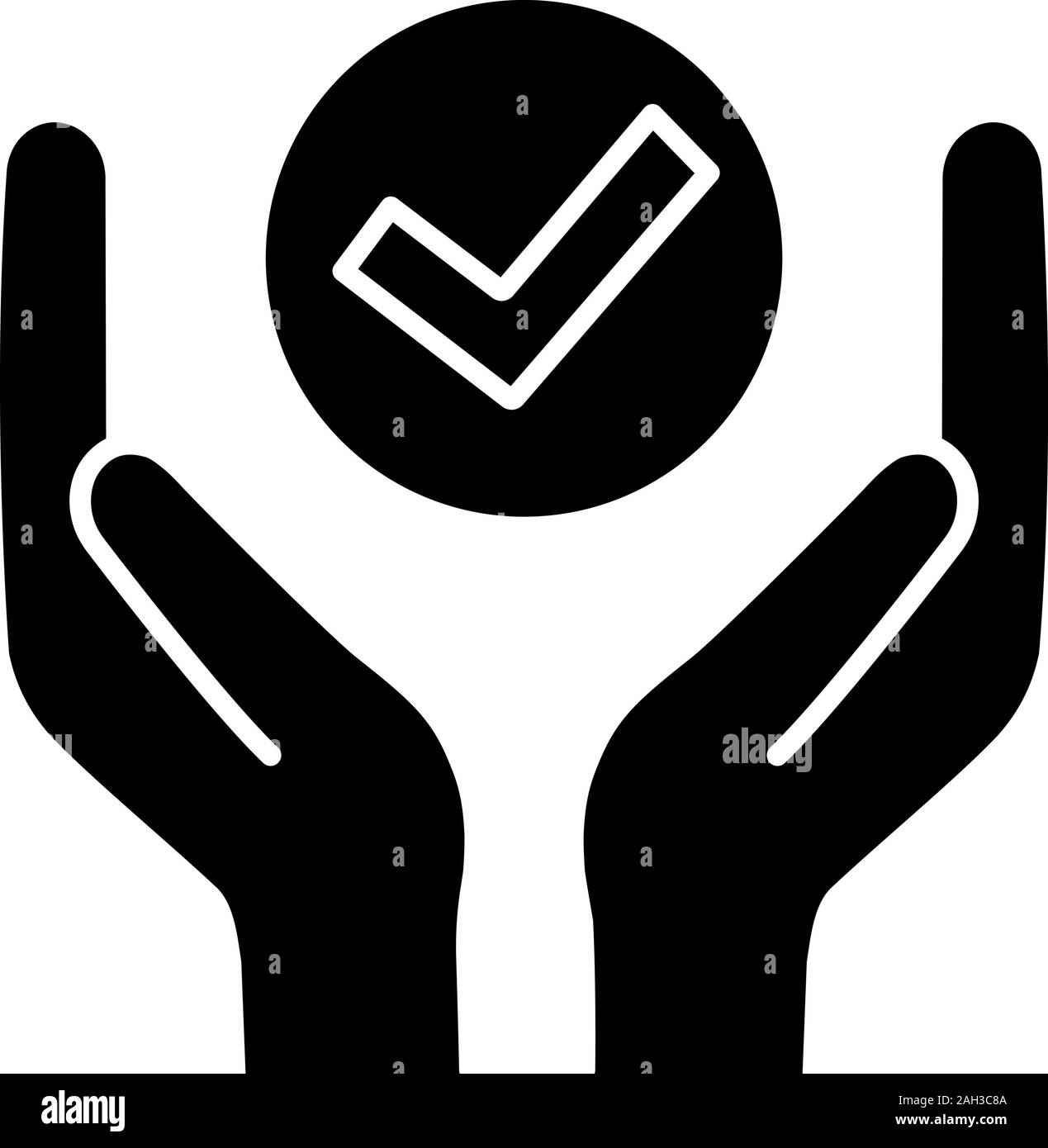 Quality services glyph icon. Quality assurance. Verification and ...