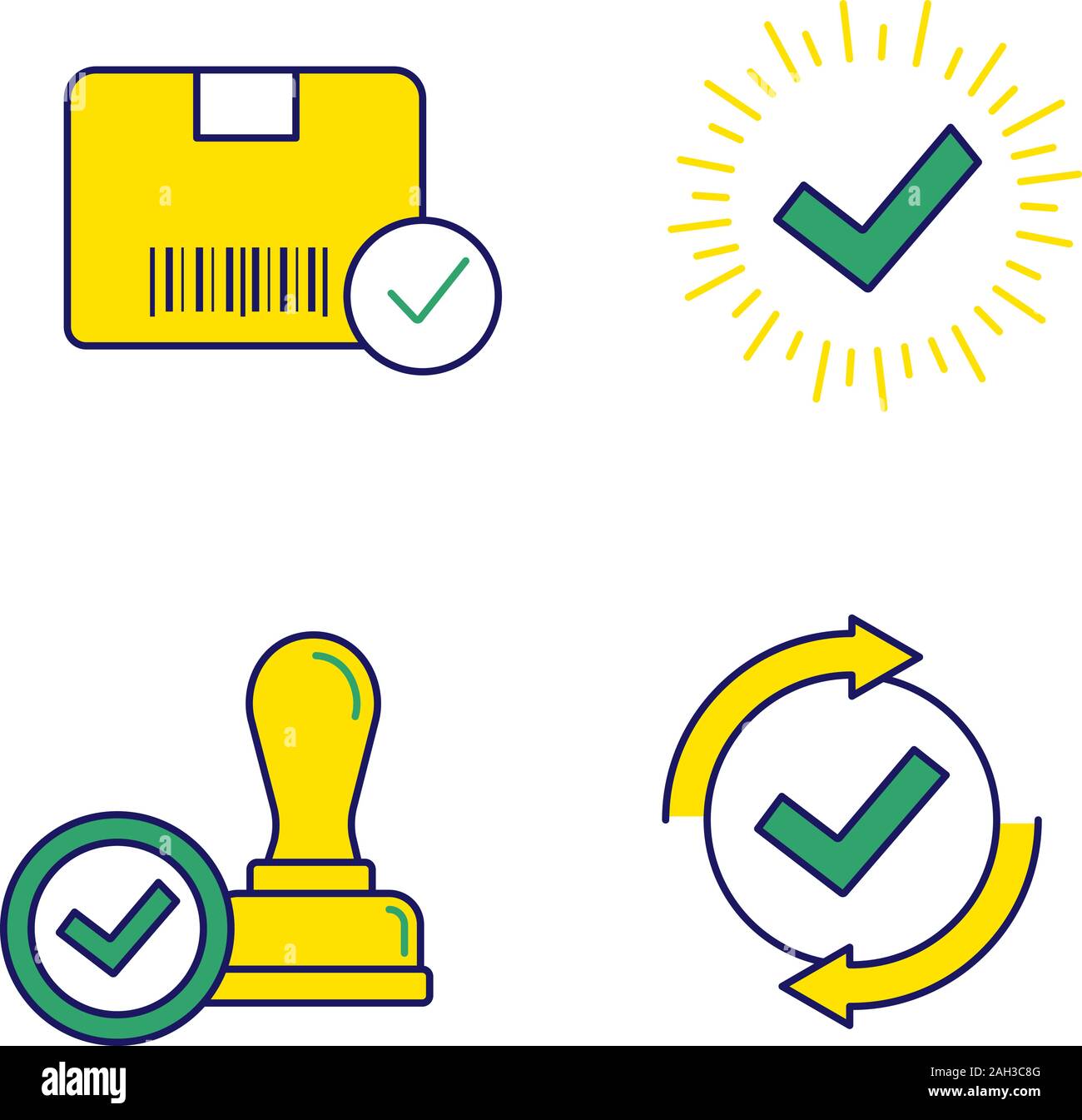 Approve Color Icons Set Verification And Validation Approved Delivery