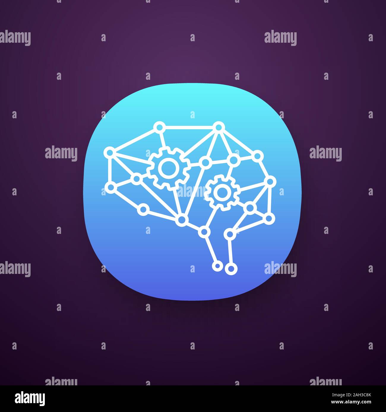 Deep learning AI app icon. UI/UX user interface. Neurotechnology ... Deep learning AI app icon. UI/UX user interface. Neurotechnology ...