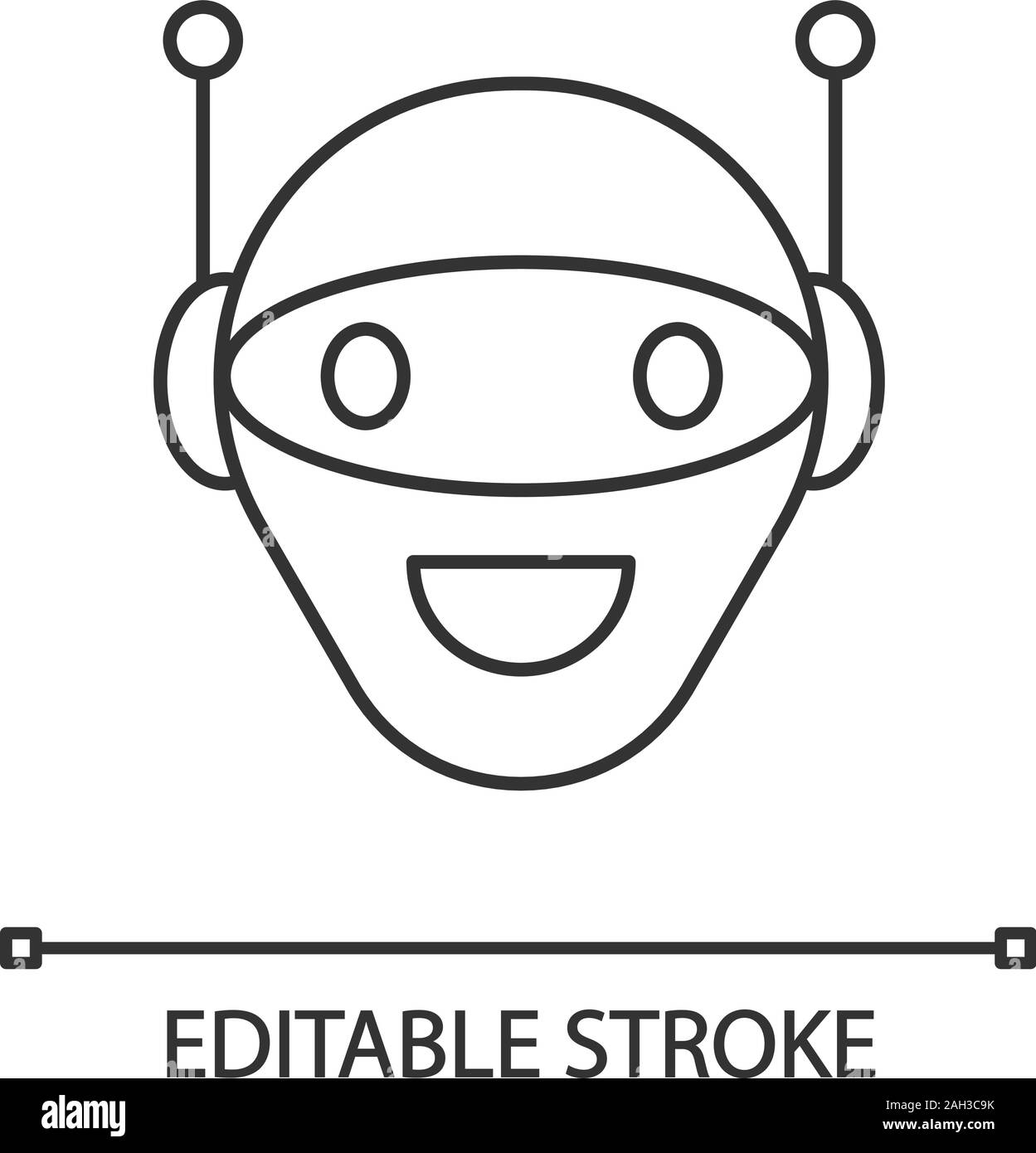 Chatbot Linear Icon Thin Line Illustration Talkbot Modern Robot Android Laughing Chat Bot