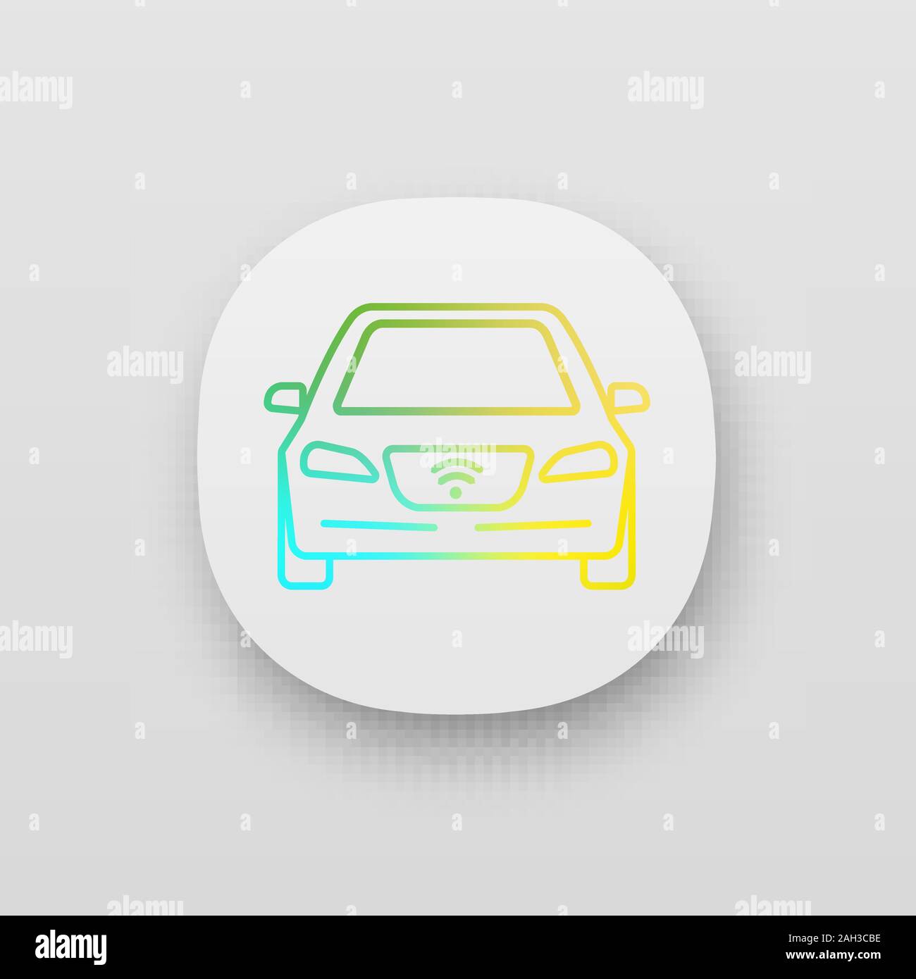 Smart car app icon. NFC auto. Intelligent vehicle. Self driving ...