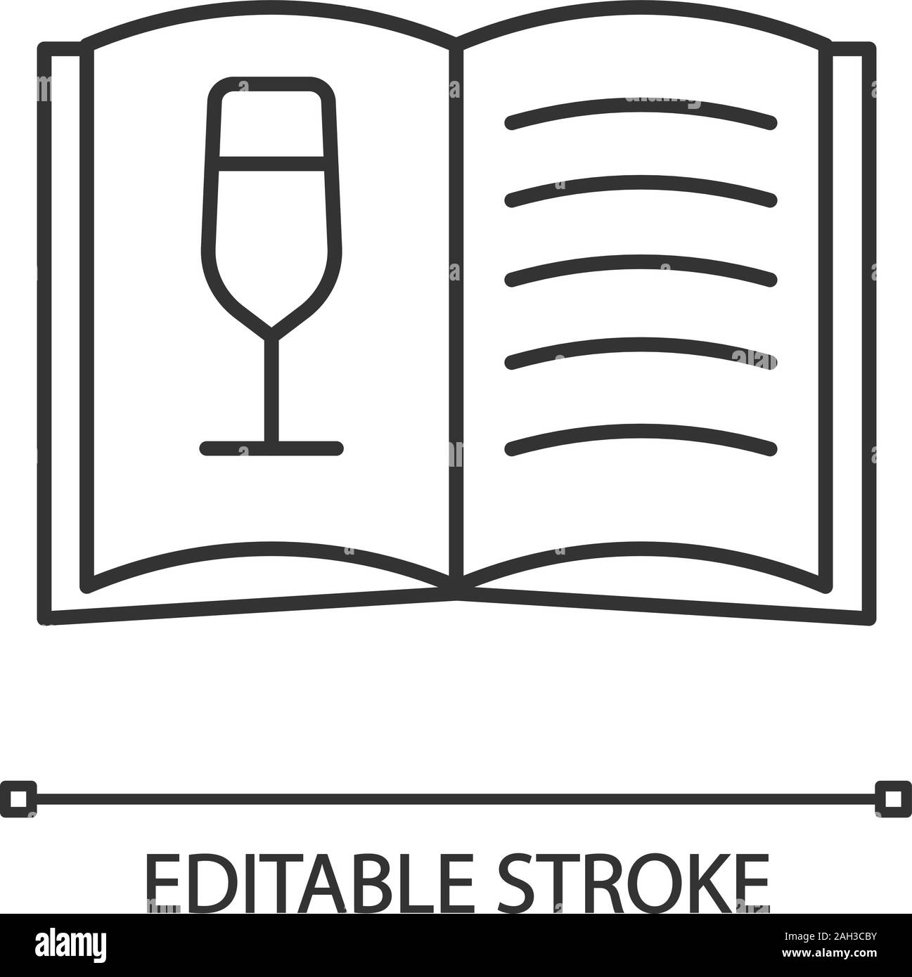 Wine menu linear icon. Alcoholic drinks list. Thin line illustration ...