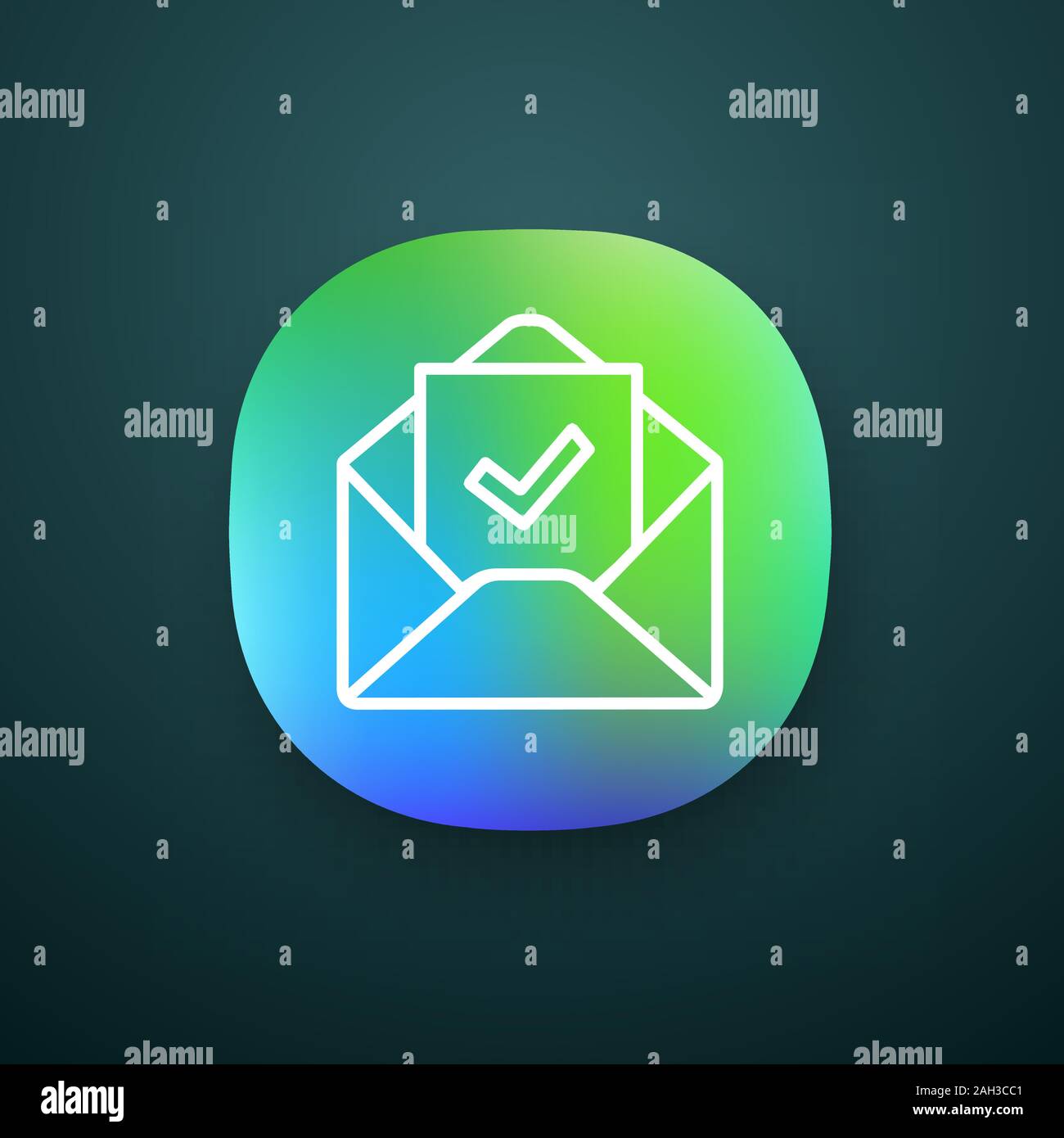 Email confirmation app icon. E-mail approval response. Hiring letter ...