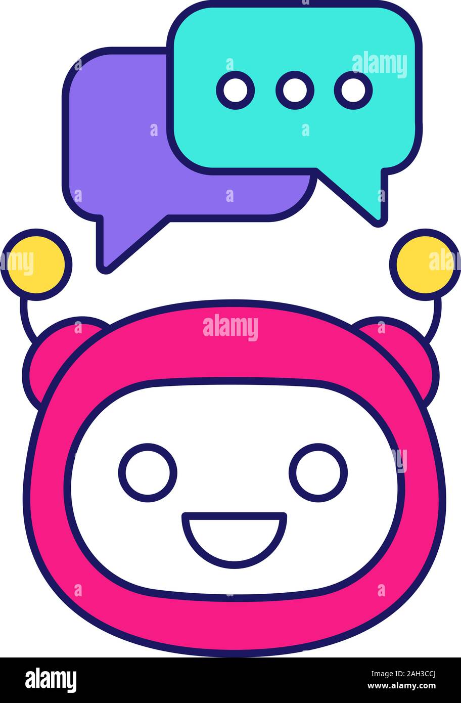 Chatbot With Speech Bubbles Color Icon Modern Robot Talkbot Typing Answer Online Support
