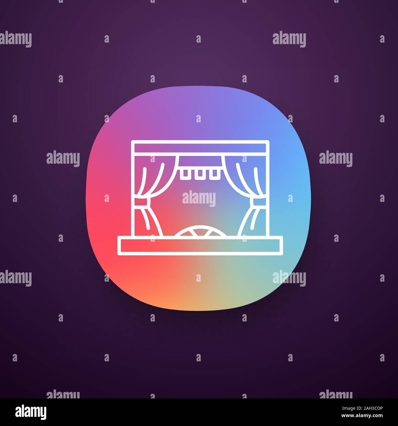 Theater stage app icon. Cinema. Concert stage. Opera or ballet scene ...