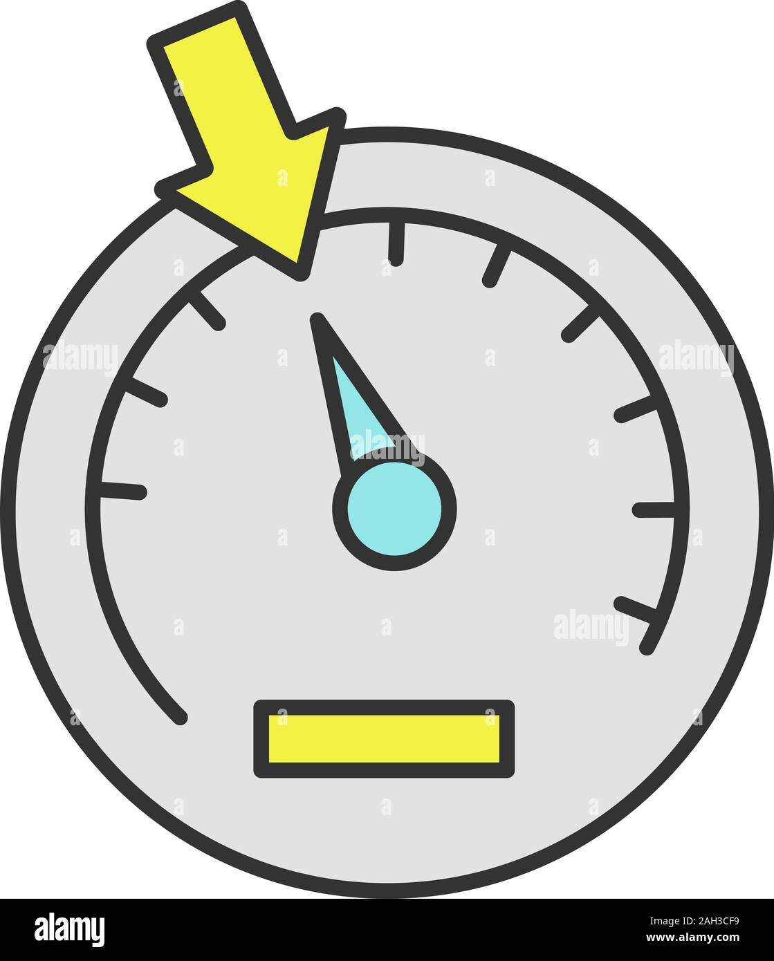 Speedometer color icon. Dashboard. Car instrument panel. Isolated ...