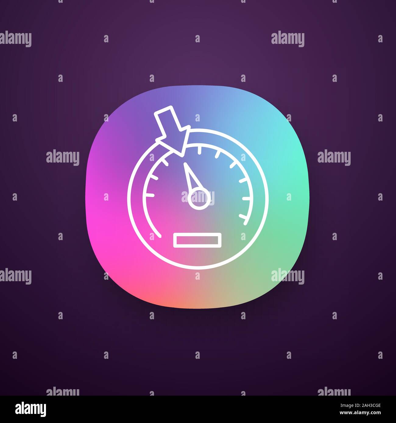 Speedometer app icon. Dashboard. Car instrument panel. UI/UX user ...