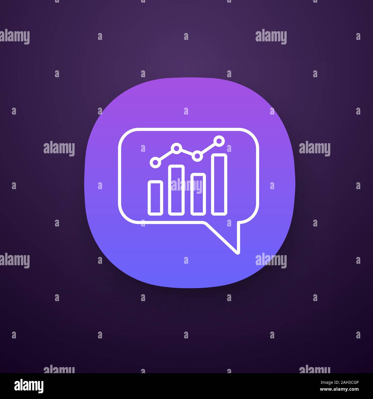 Chatbot Graph App Icon Uiux User Interface Chat Bot Diagram And Analytics Virtual Assistant