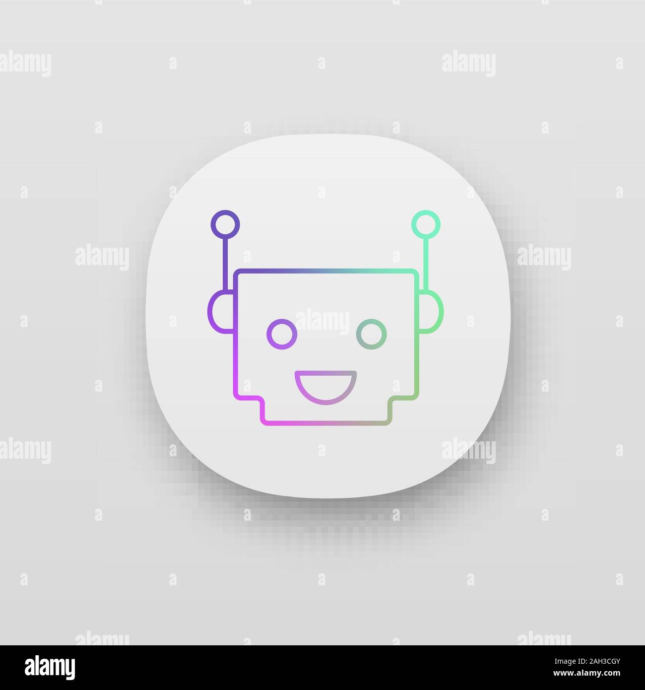 Chatbot App Icon Uiux User Interface Talkbot Modern Robot Square