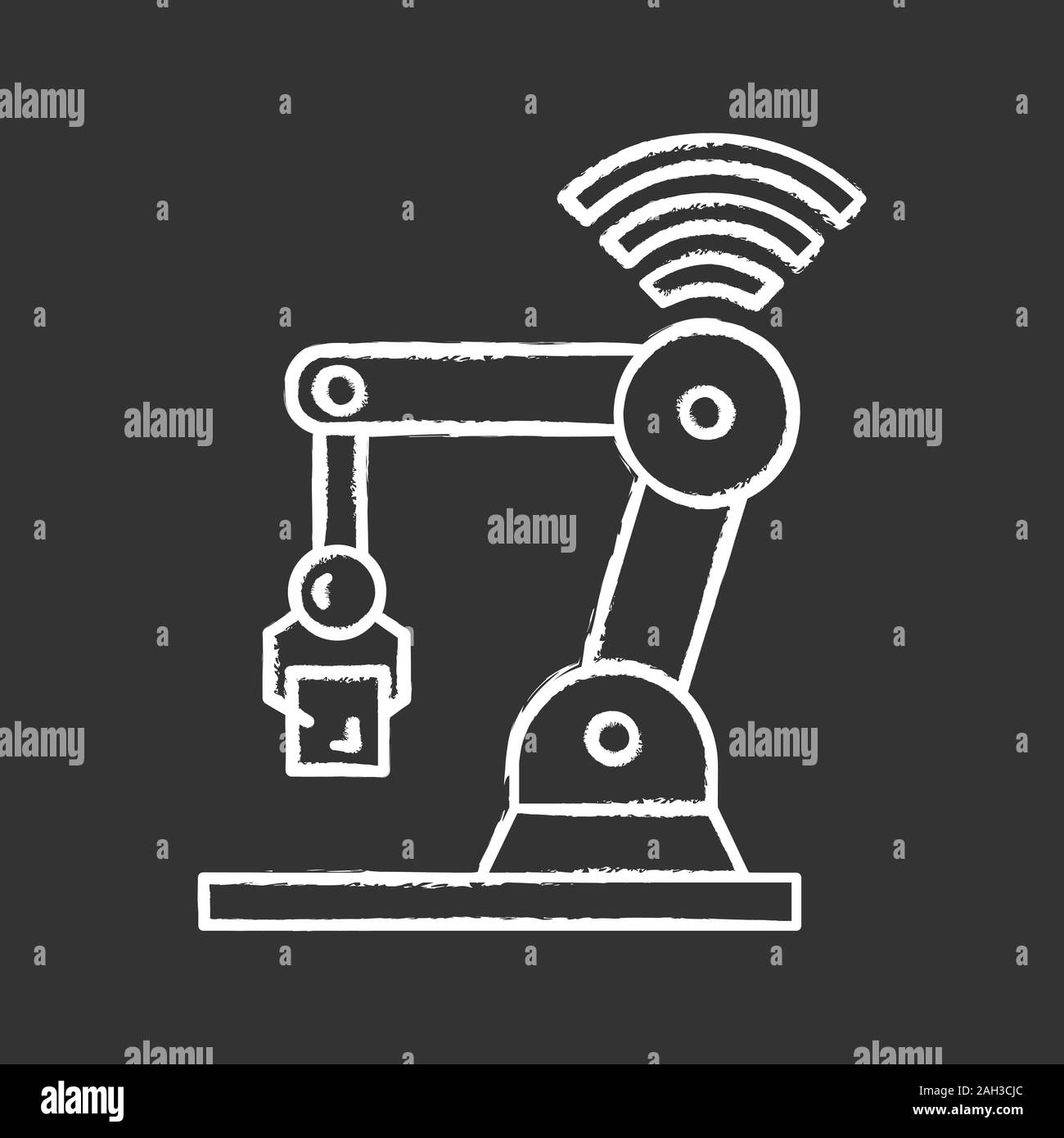 IoT robot chalk icon. Internet of things. Automation robotics. Robot ...