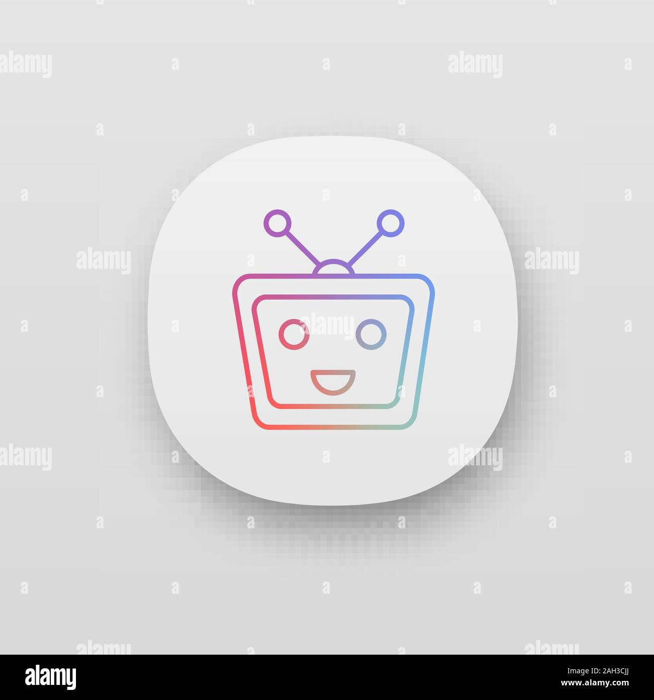 Chatbot App Icon Uiux User Interface Talkbot Modern Robot Tv Laughing Chat Bot Virtual