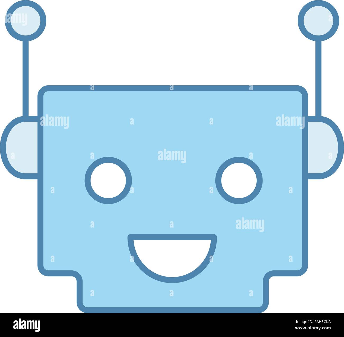 Chatbot color icon. Talkbot. Modern robot. Square head laughing chat ... Chatbot color icon. Talkbot. Modern robot. Square head laughing chat ...