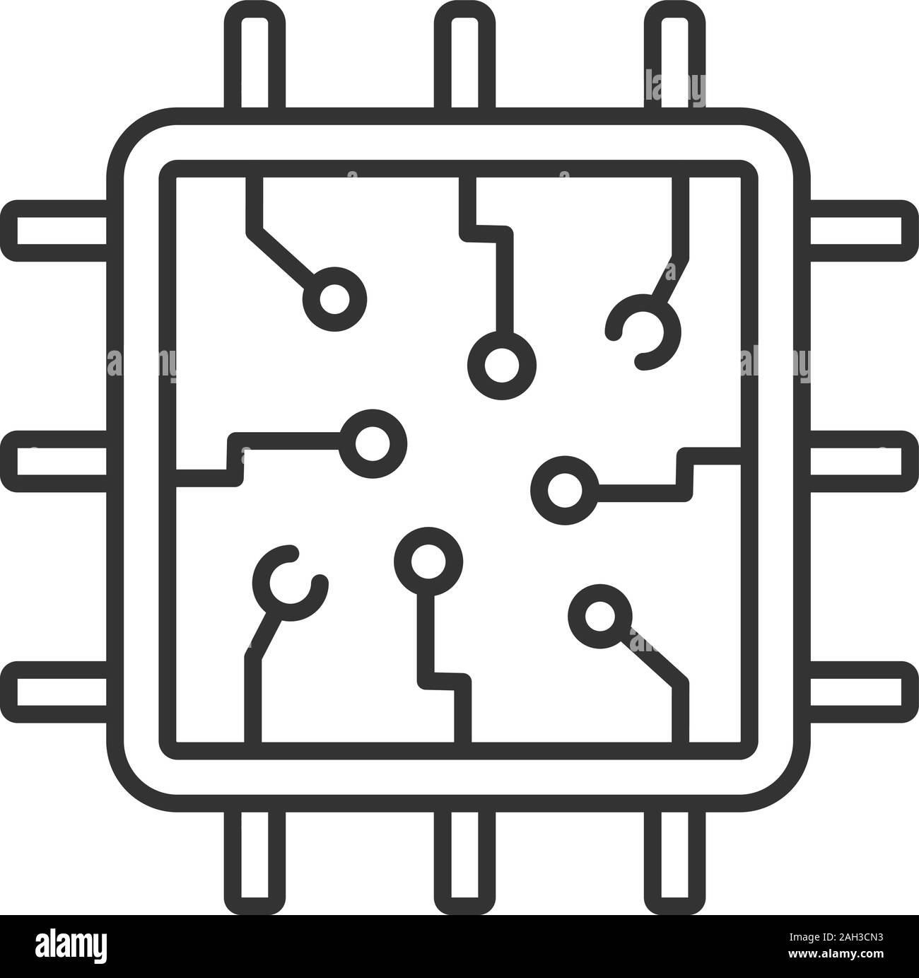 Chip linear icon. Processor. Central processing unit. Thin line ... Chip linear icon. Processor. Central processing unit. Thin line ...