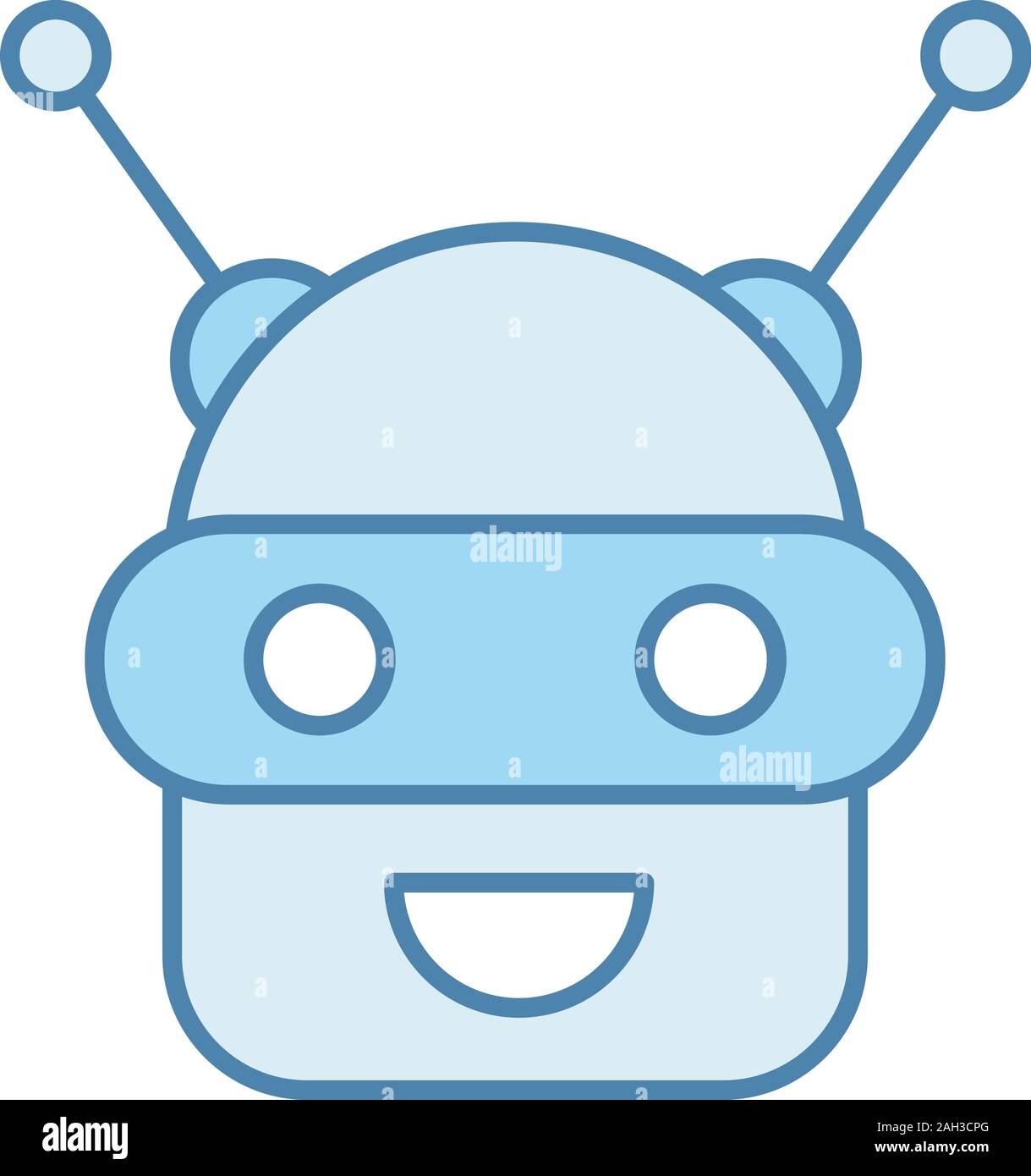 Chatbot color icon. Talkbot. Modern robot. Android laughing chat bot ...