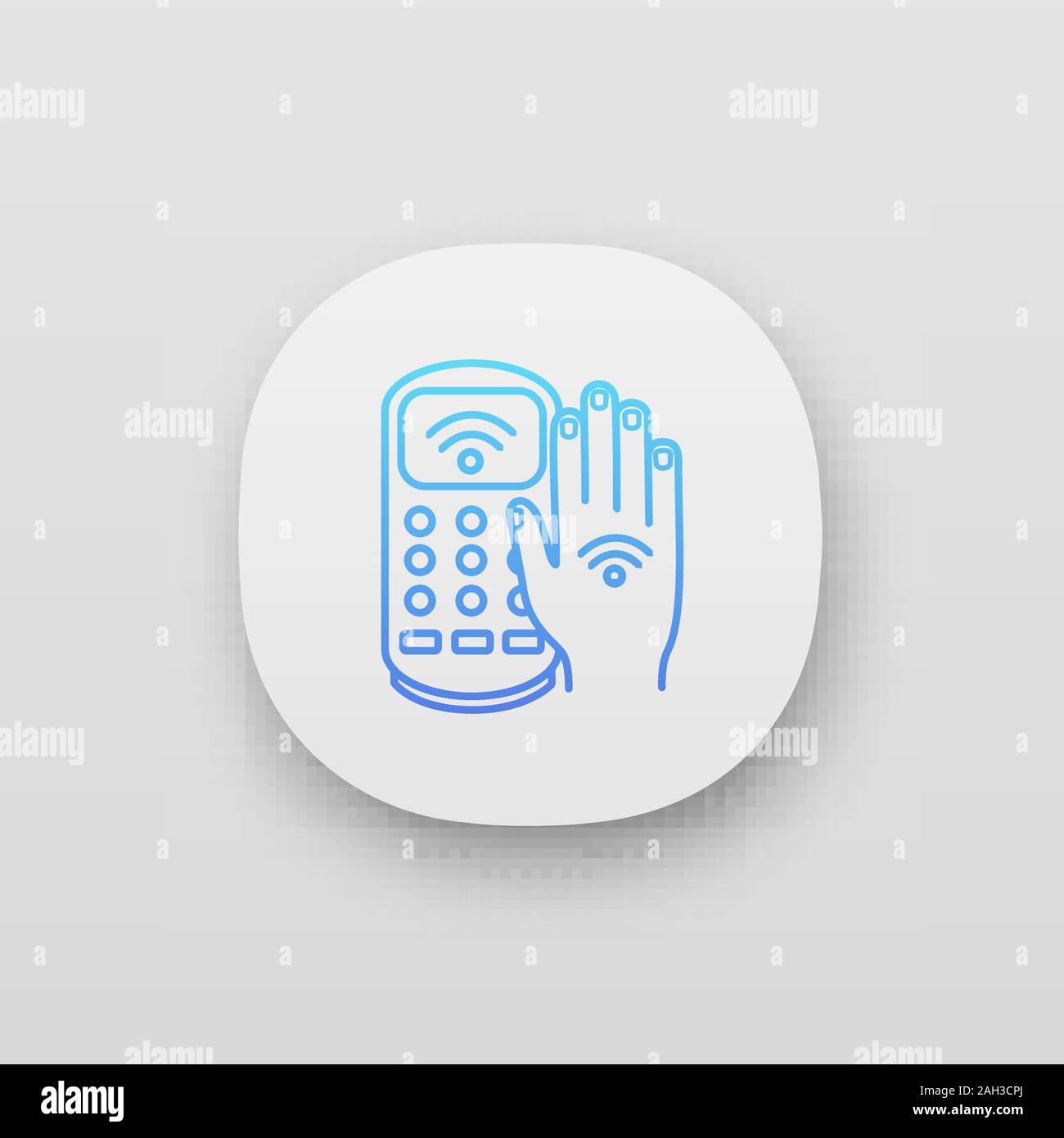 NFC payment terminal app icon. Payment with NFC sticker. POS terminal ...