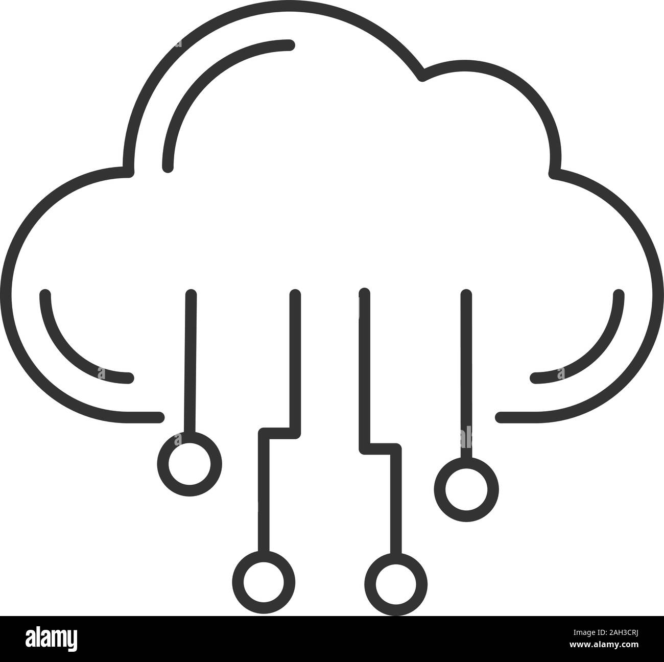 Cloud Computing Linear Icon Data Cloud Artificial Intelligence Thin