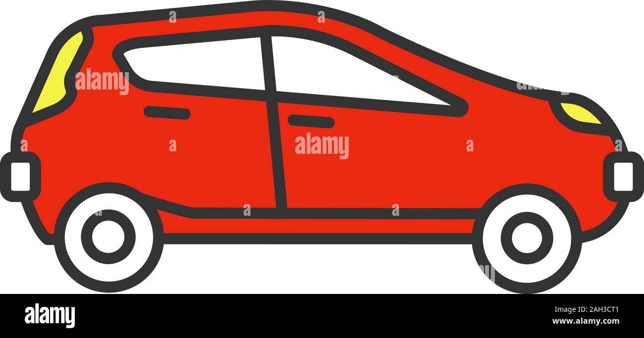 Car side view color icon. Automobile. Isolated vector illustration ...