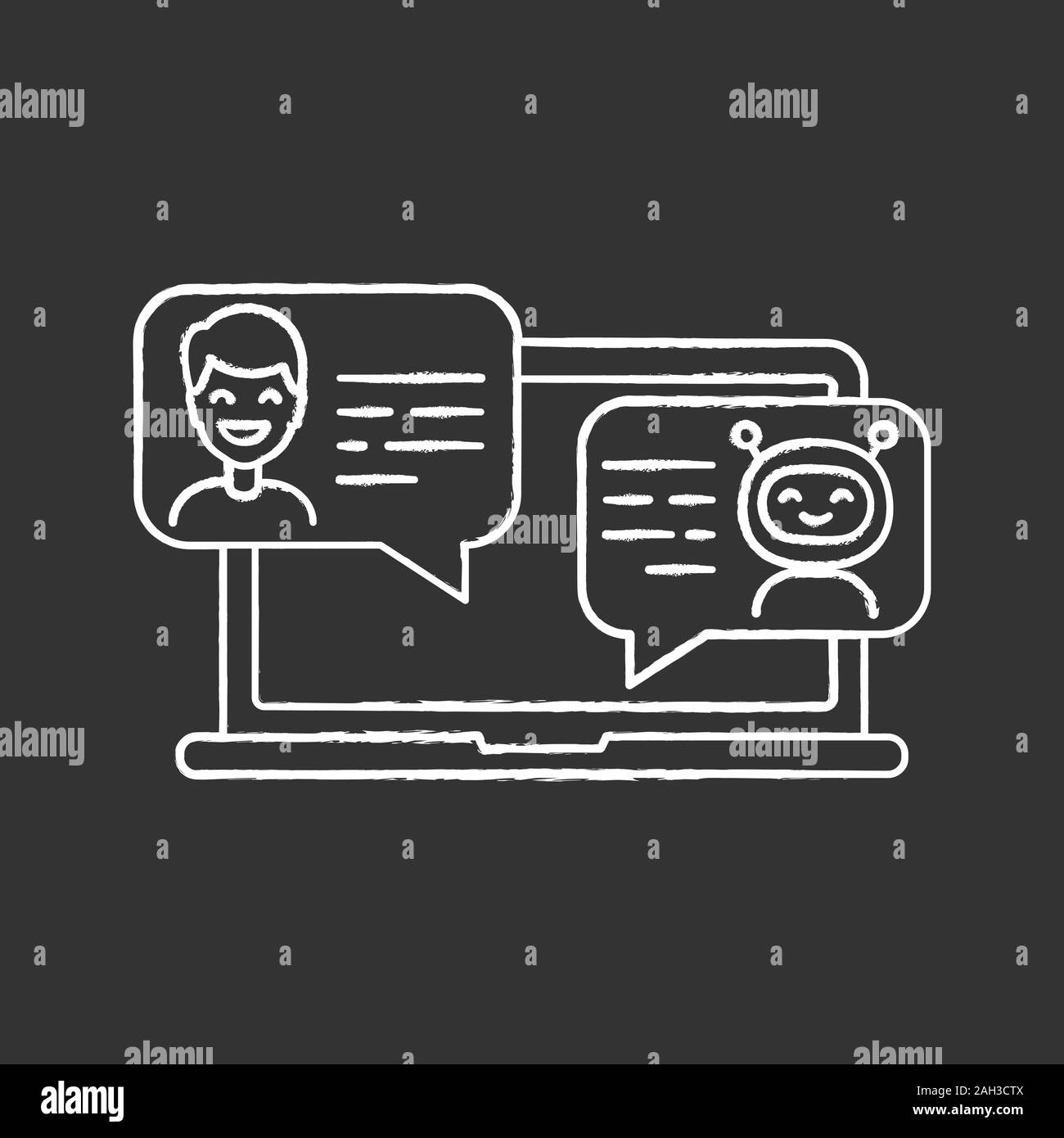 Support Chatbot Chalk Icon Messenger Bot Virtual Assistant Modern