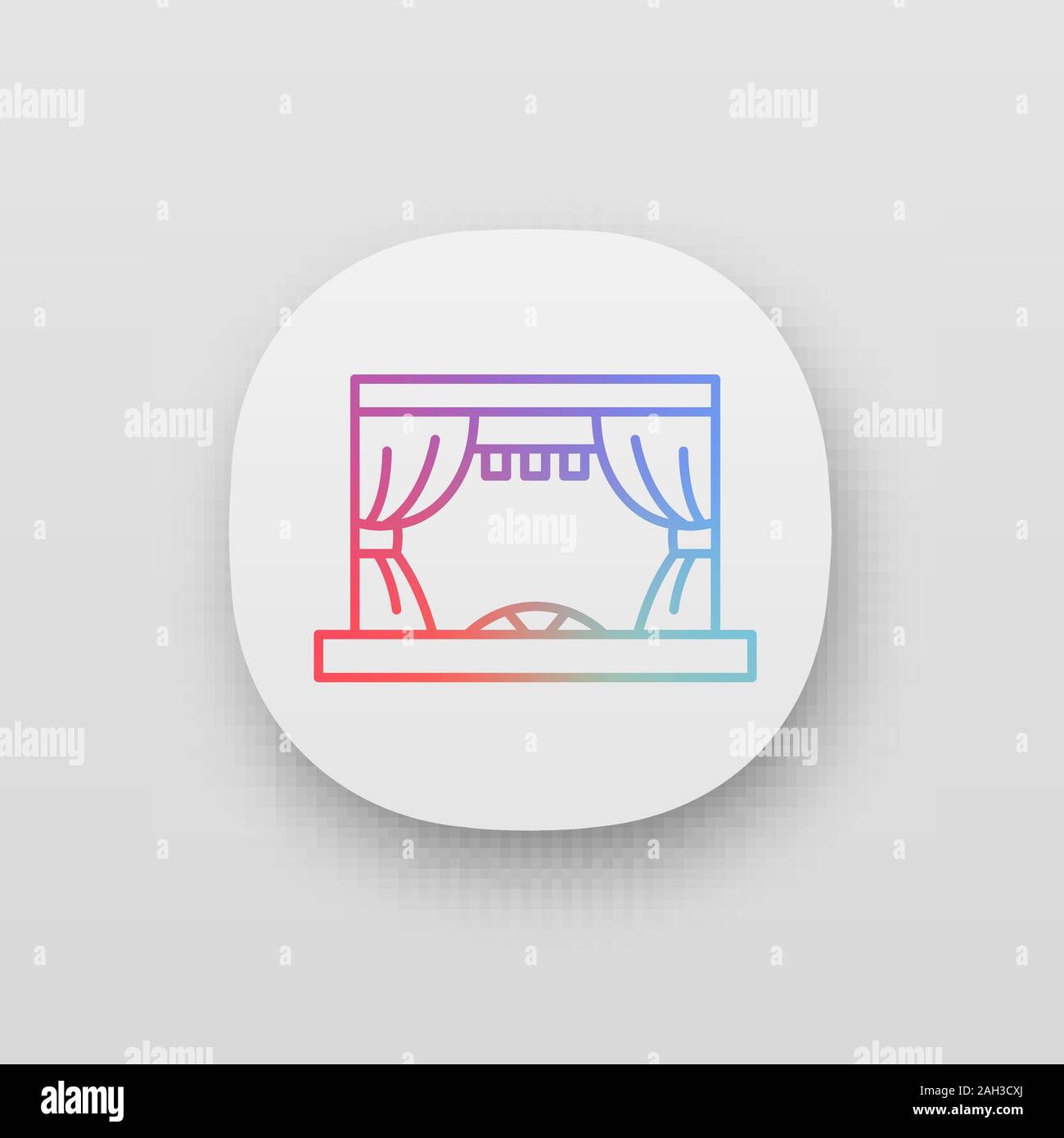 Theater stage app icon. Cinema. Concert stage. Opera or ballet scene ...