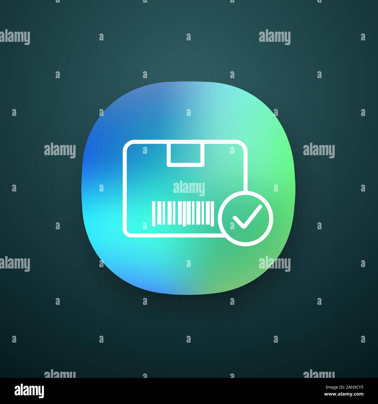 Approved delivery app icon. Successful package receipt. Verification ...