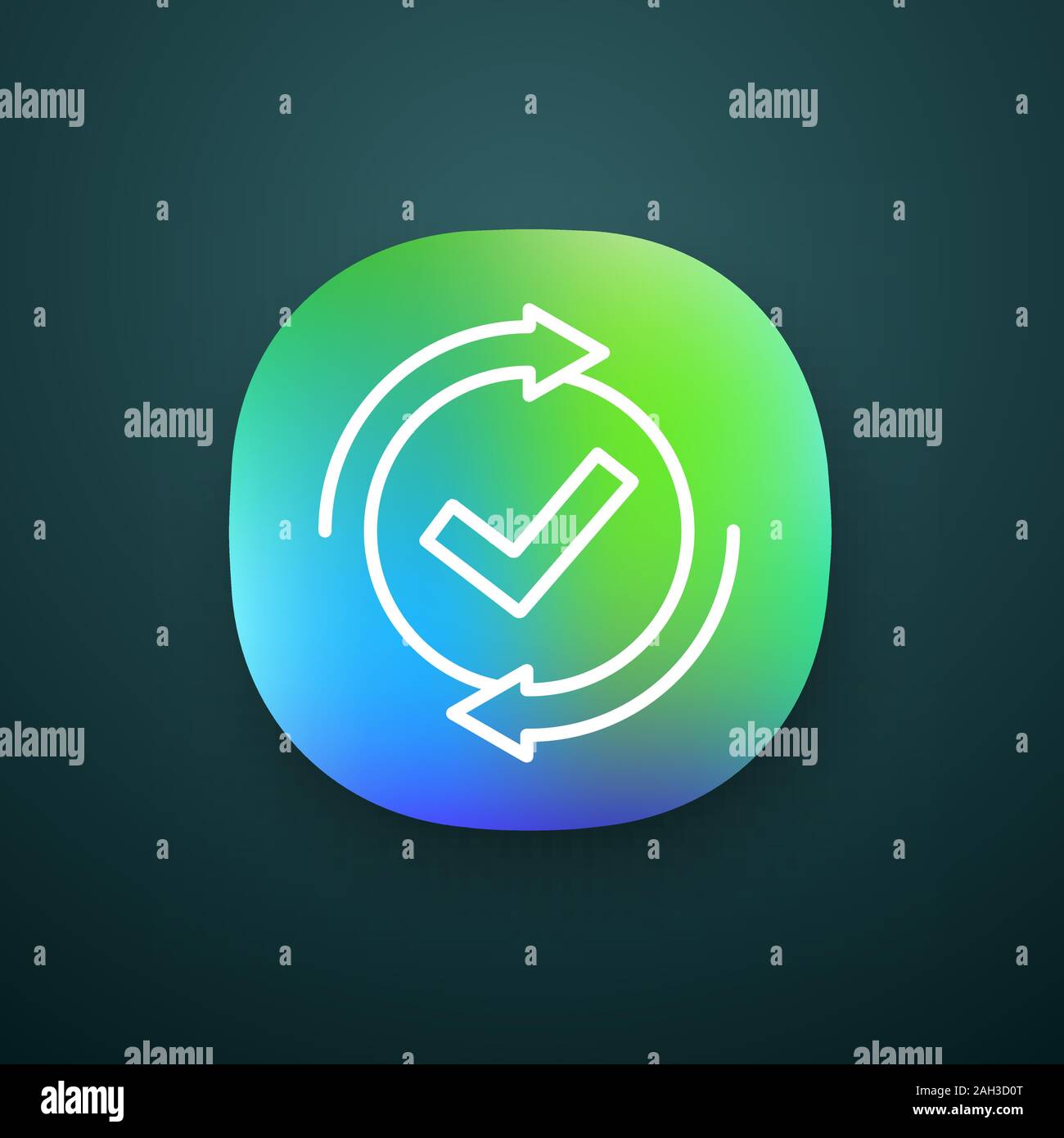 Checking process app icon. Successfully checked. Approved. Testing. UI ...