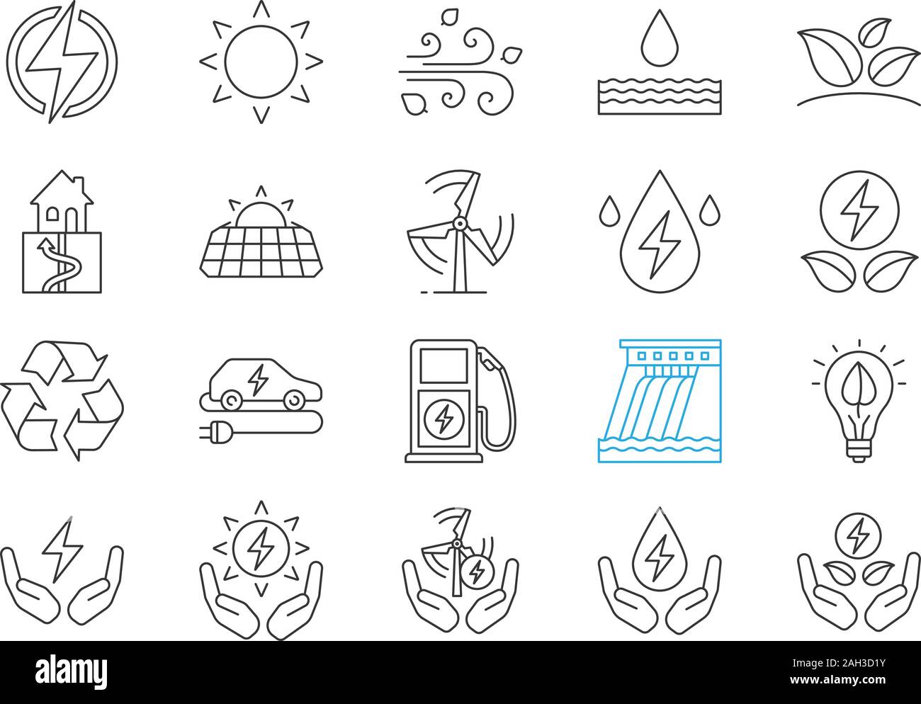 Symbols For Energy Sources Alternative Energy Sources Vector Linear