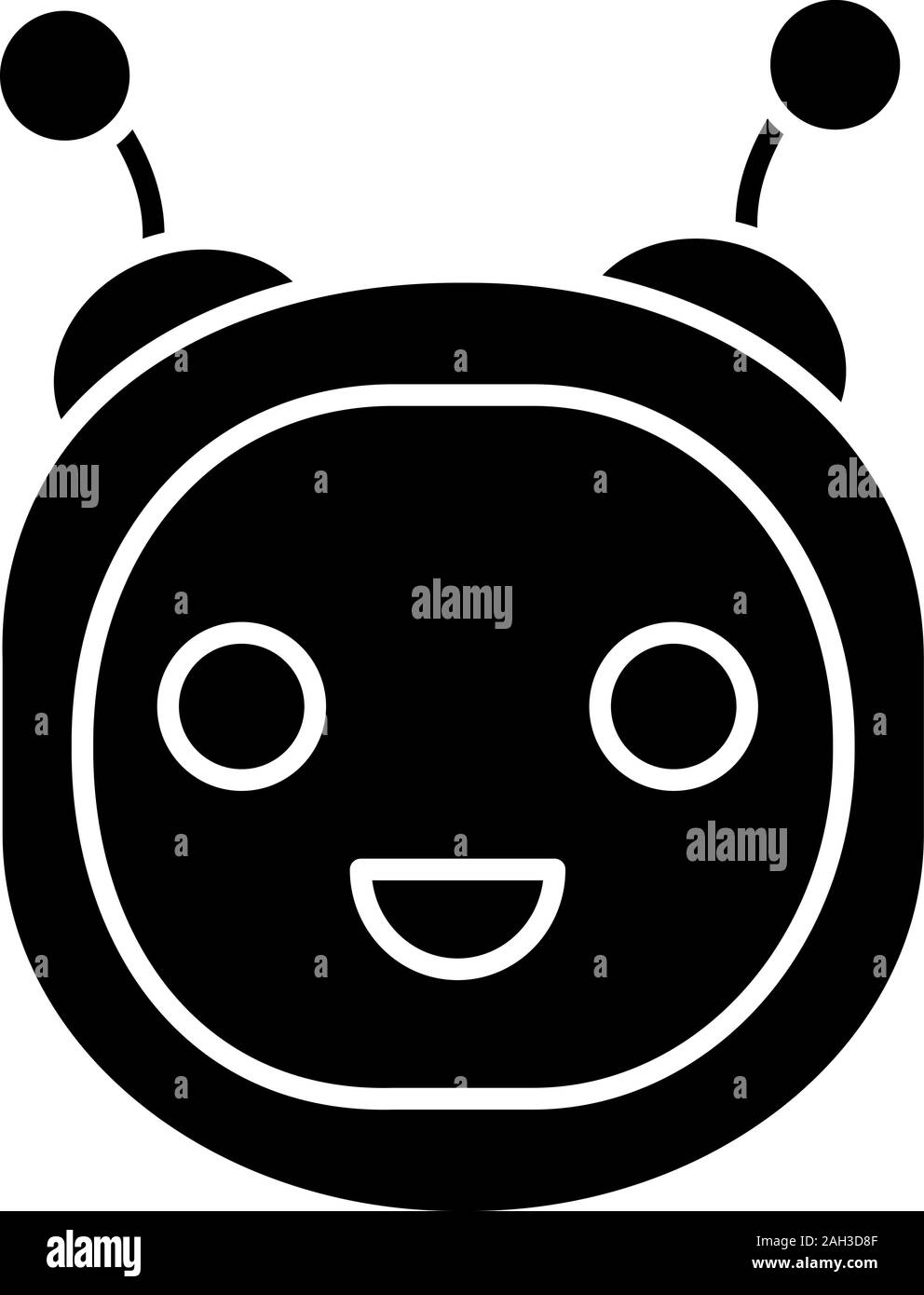Chatbot glyph icon. Silhouette symbol. Talkbot. Modern robot. Round ...