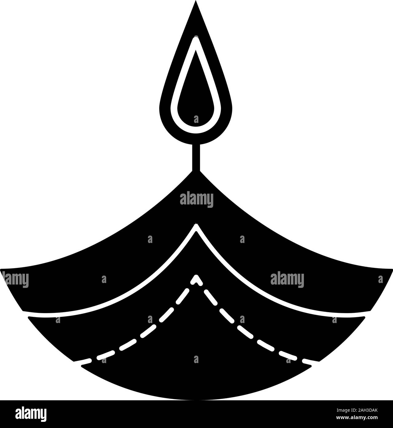 Diya glyph icon. Silhouette symbol. Islamic oil lamp. Diwali. Festival ...