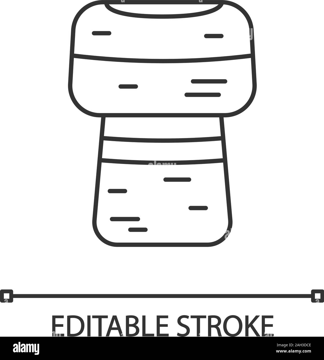 Wine cork linear icon. Thin line illustration. Champagne cork. Contour ...