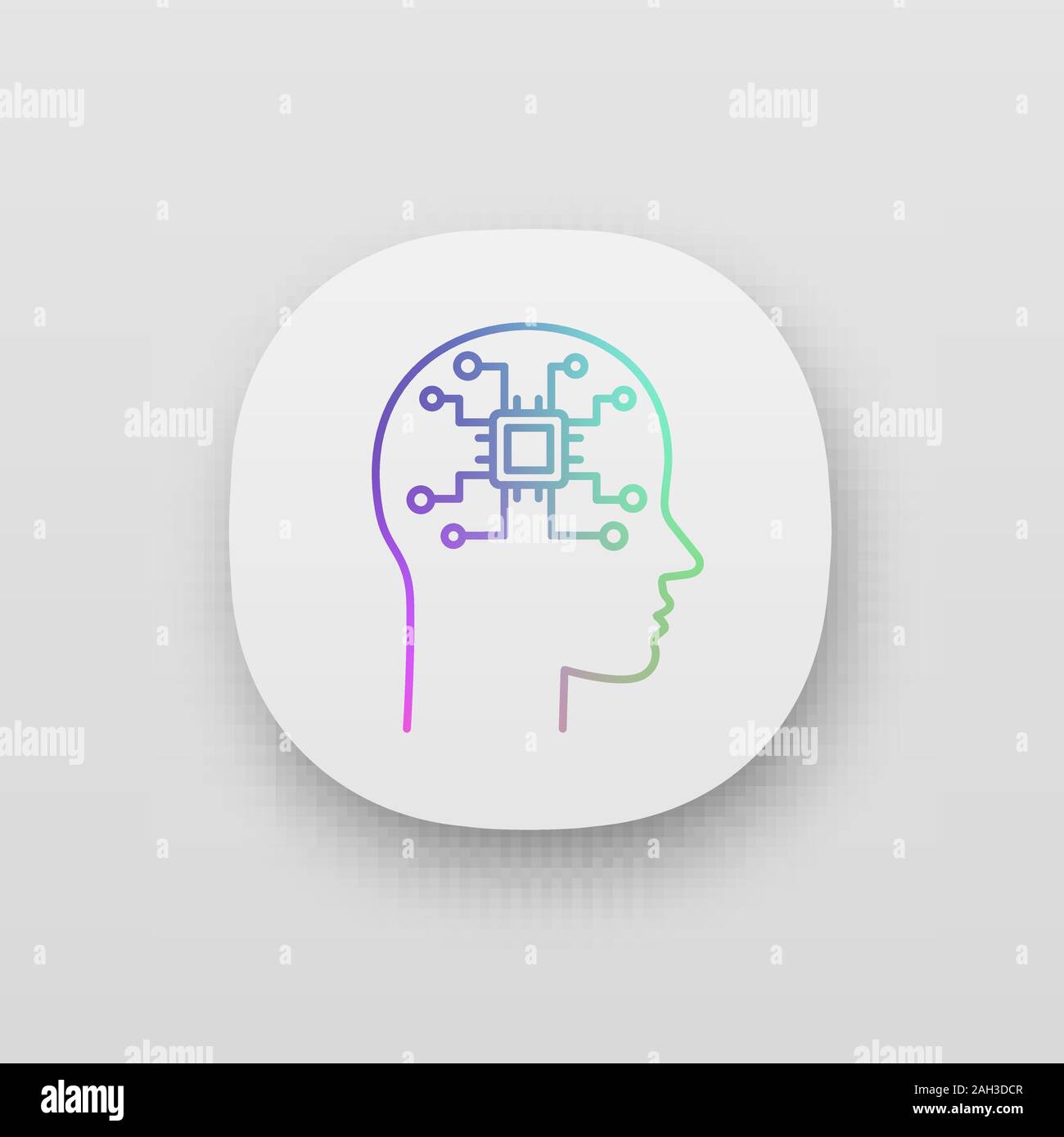 Artificial intelligence app icon. UI/UX user interface. Robot. Human ...