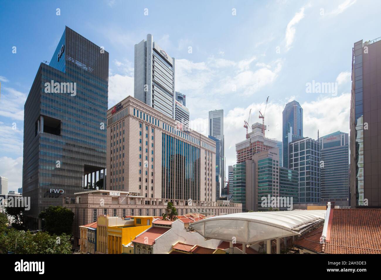 Landscape view of closely built commercial buildings near to Chinatown ...