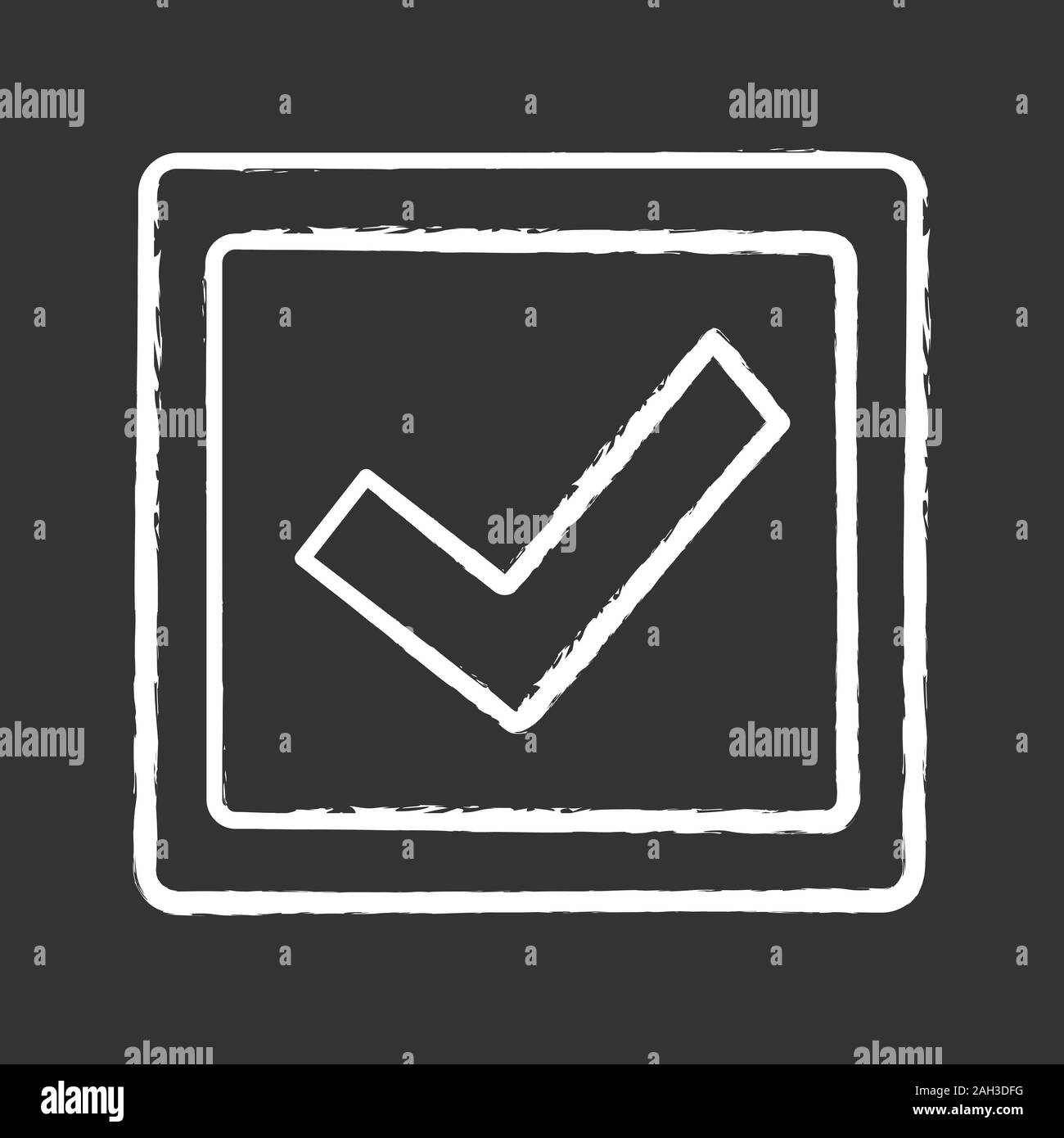 Checkbox chalk icon. Check box. Checkmark. Voting. Verification and ...