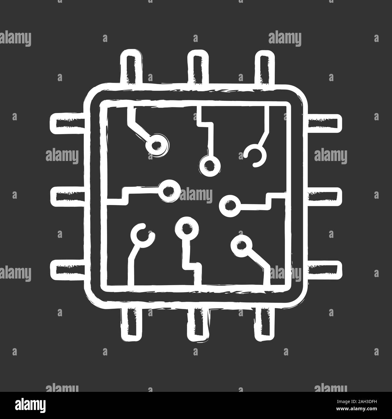 Chip chalk icon. Processor. Central processing unit. Artificial ... Chip chalk icon. Processor. Central processing unit. Artificial ...