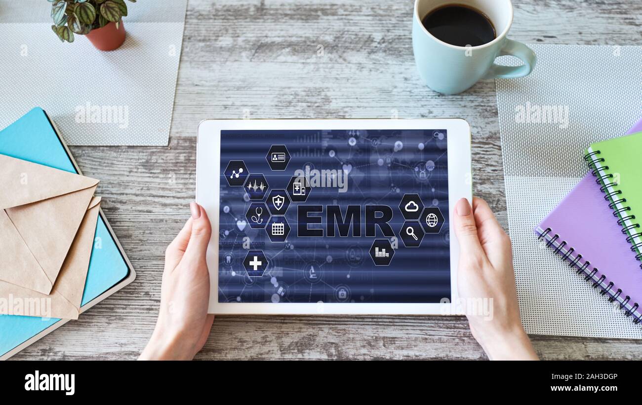 Electronic medical Health record information system on device screen ...