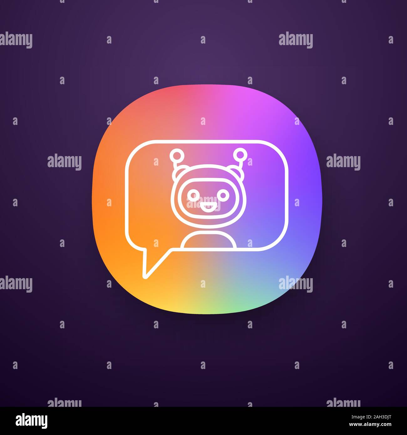 Chatbot In Speech Bubble App Icon Uiux User Interface Talkbot Virtual Assistant Online