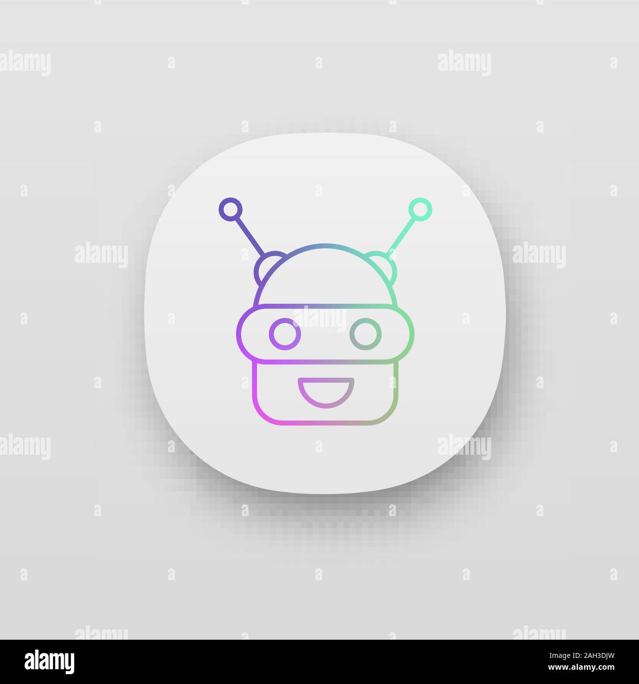 Chatbot App Icon Uiux User Interface Talkbot Modern Robot Android Laughing Chat Bot