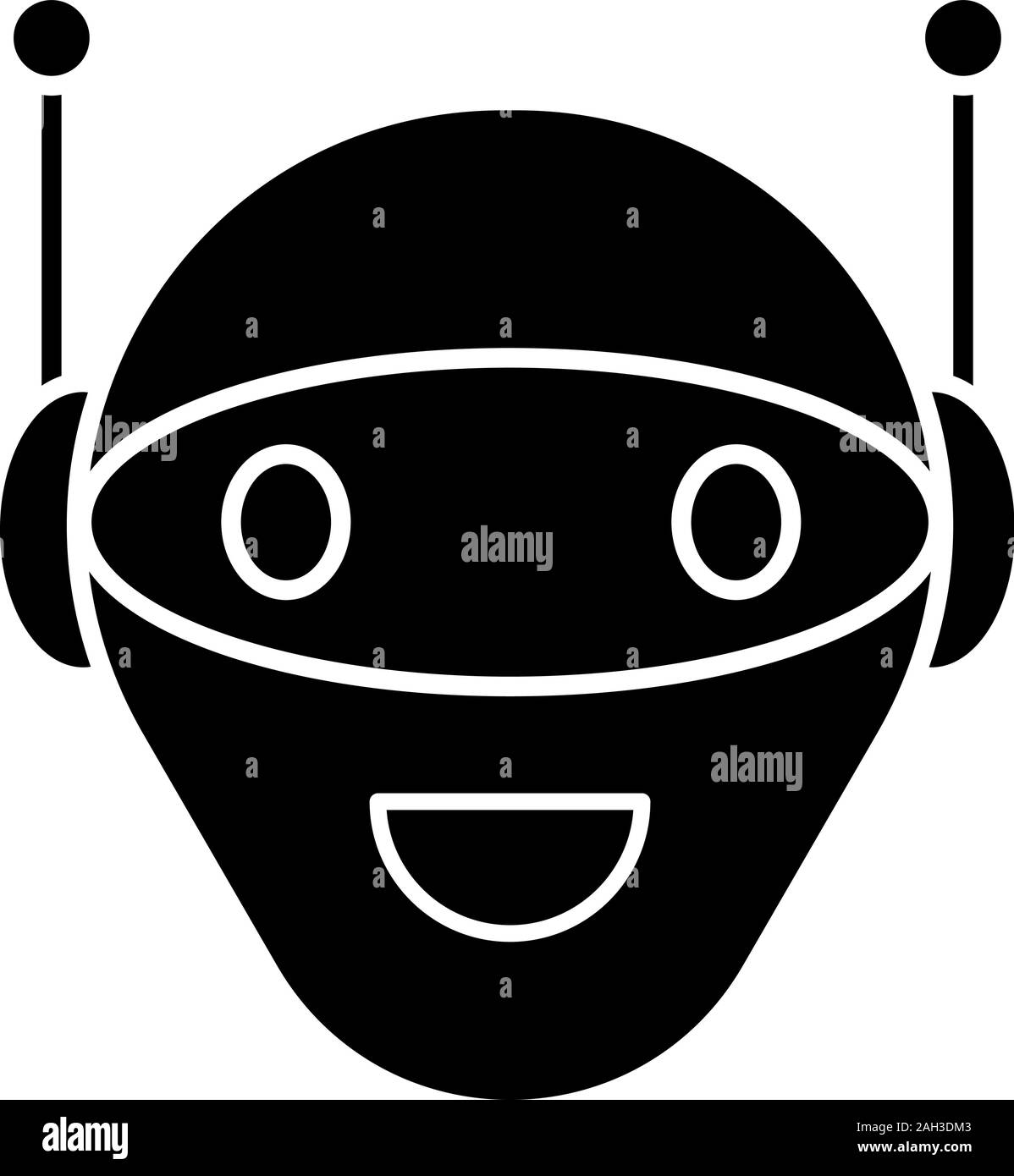 Chatbot glyph icon. Silhouette symbol. Talkbot. Modern robot. Android ...