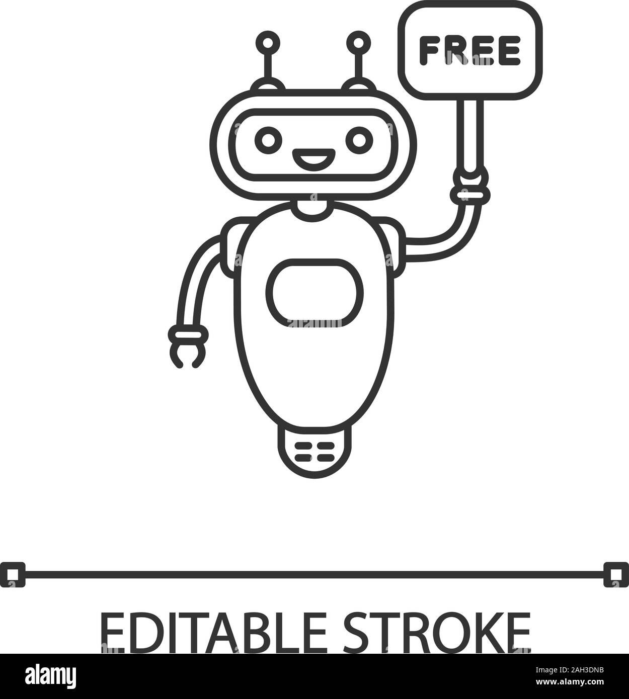 Chatbot With Free In Speech Bubble Linear Icon Thin Line Illustration