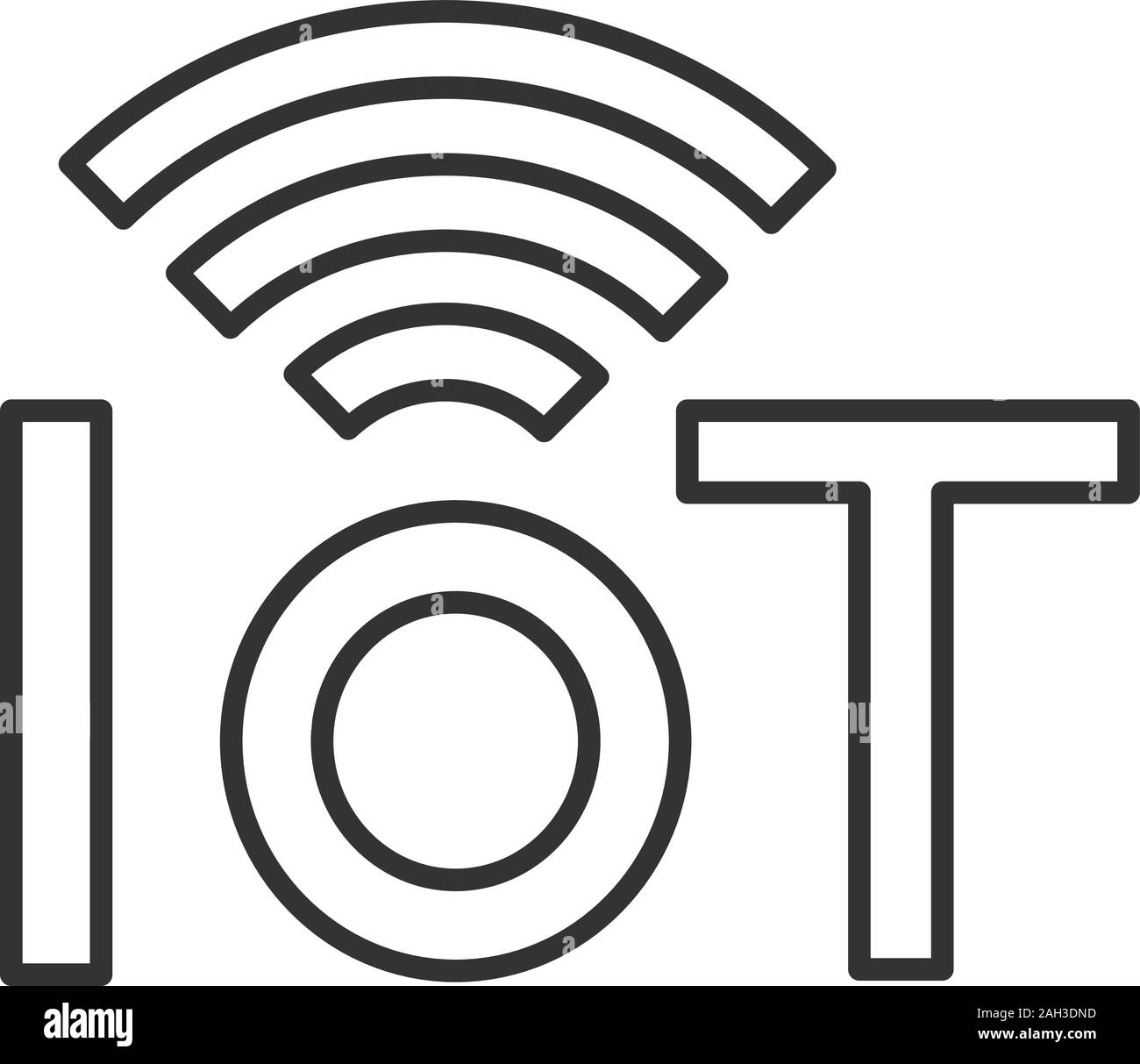 Internet Of Things Linear Icon Thin Line Illustration Iot Signal Artificial Intelligence