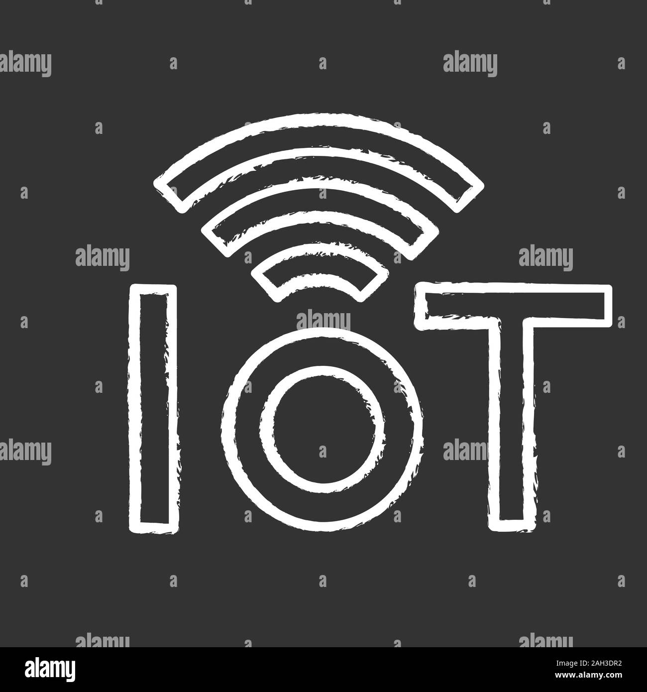 Internet of things chalk icon. IoT signal. Artificial intelligence ...