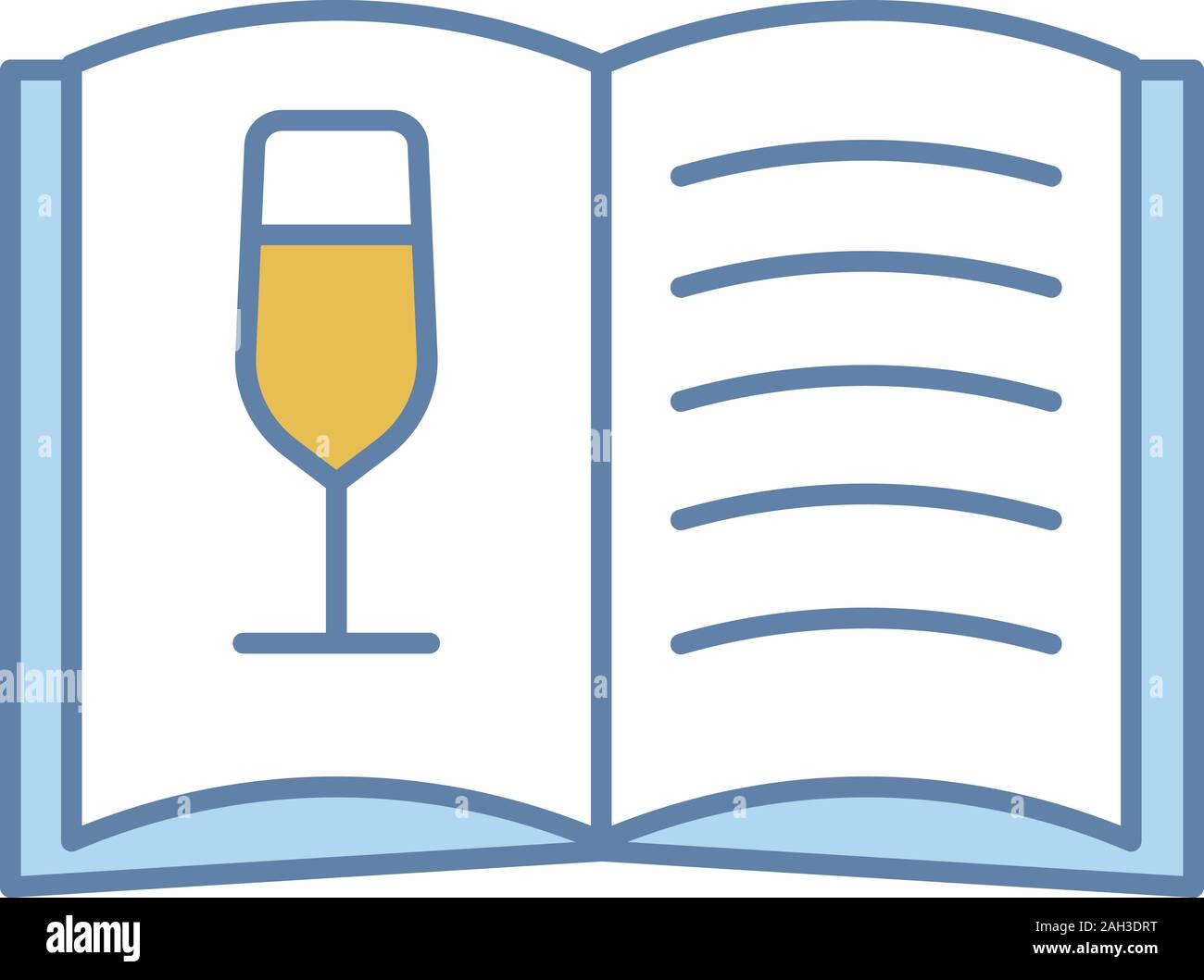 Wine menu color icon. Alcoholic drinks list. Alcohol bar menu. Isolated ...