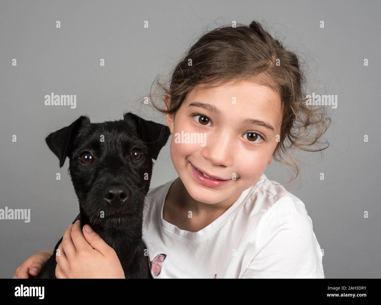 Girl and her dog, UK Stock Photo - Alamy