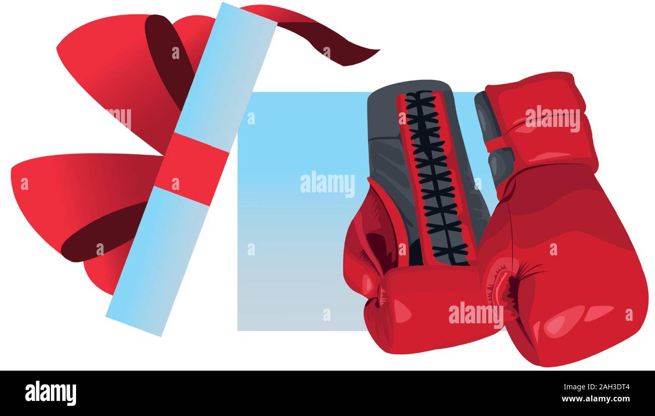 boxing gloves and gift box, colorful design Stock Vector Image & Art ...