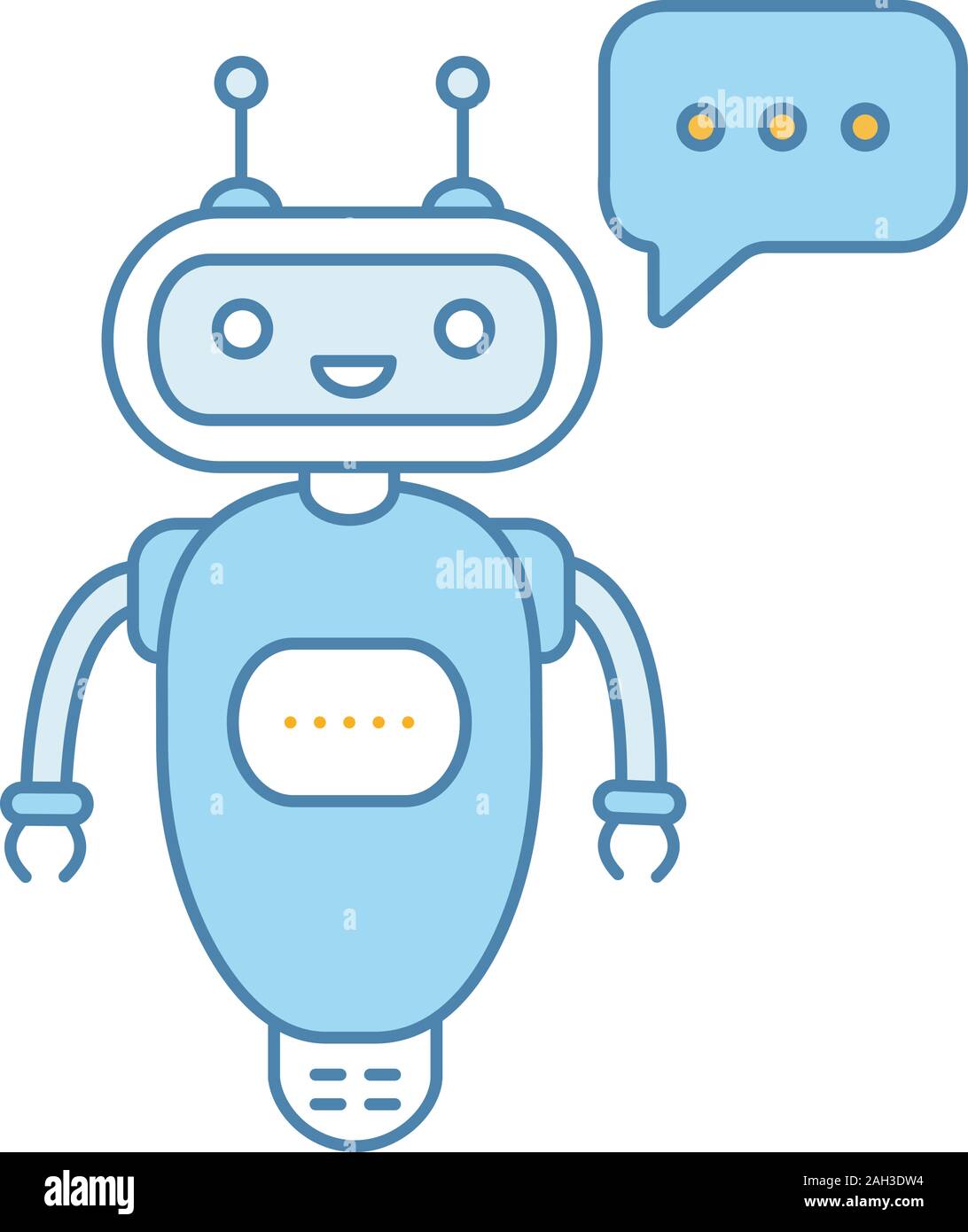 Chatbot Typing Answer Color Icon Talkbot With Three Dots In Speech Bubble Modern Robot