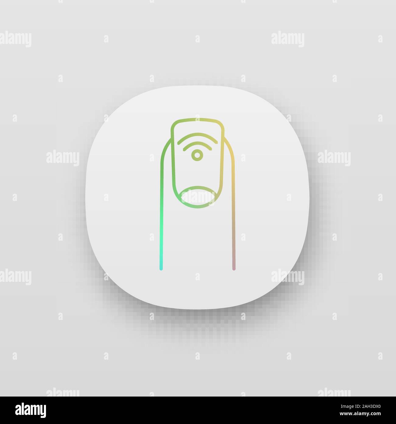 NFC manicure app icon. Nail NFC tag. Near field fingernail. RFID ...