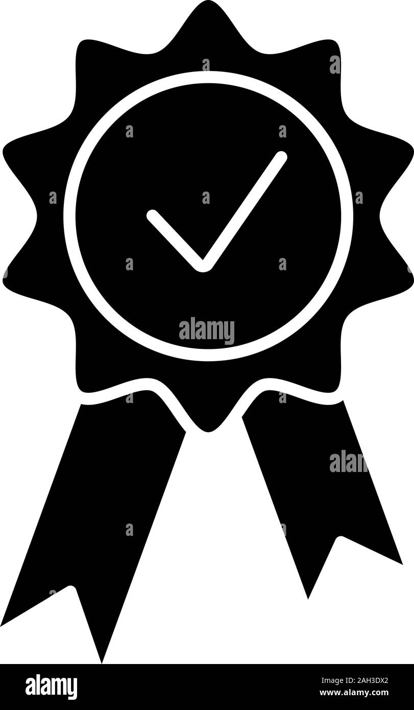 Award medal glyph icon. Reward. Best choice medal. Silhouette symbol ...