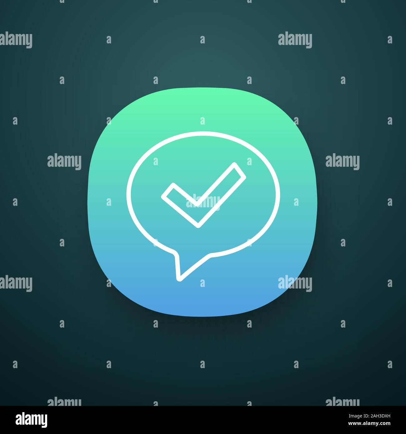 Approved chat app icon. SMS verification. Confirmation dialog. UI/UX ...