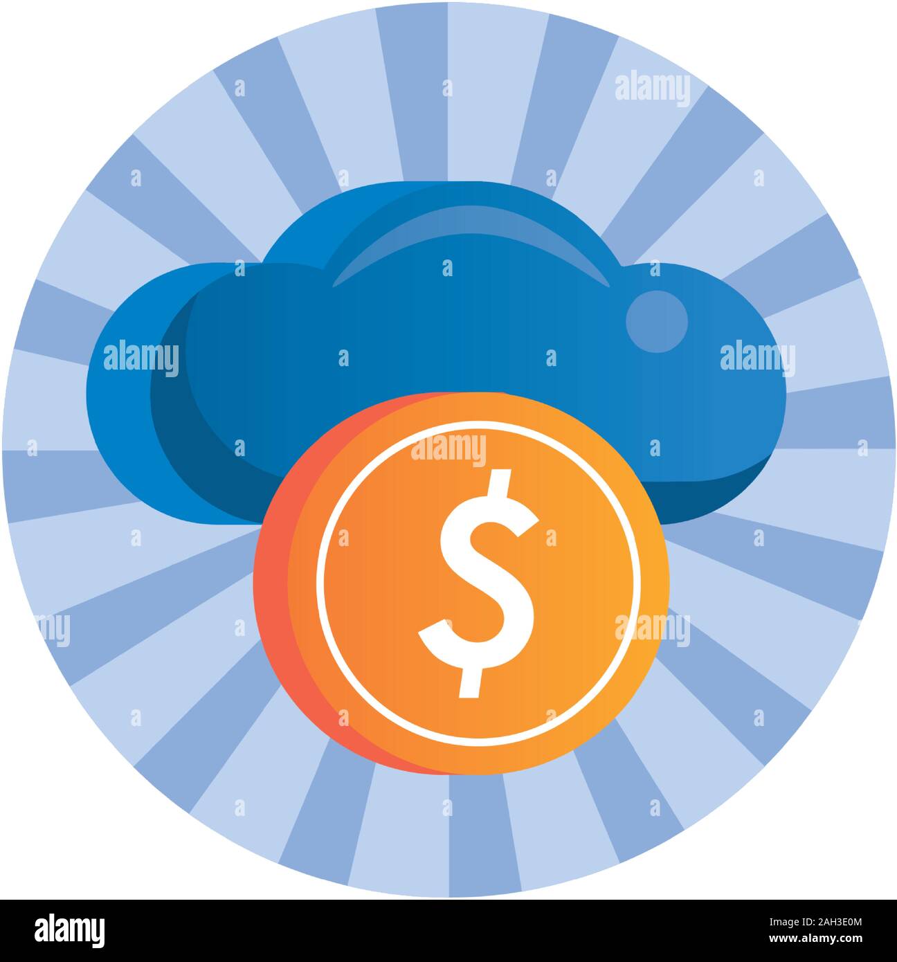 cloud computing server with coin dollar money Stock Vector Image & Art ...